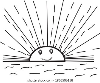 Sun Cartoon Coloring Page Stock Vector (Royalty Free) 1968506158 ...