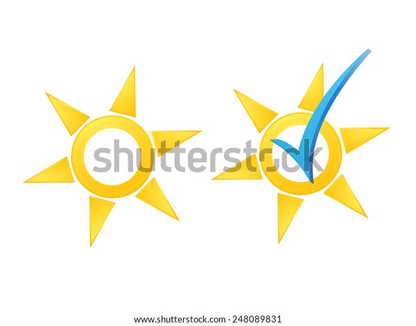 Sun Check Mark Vector Picture: vector de stock (libre de regalías ...