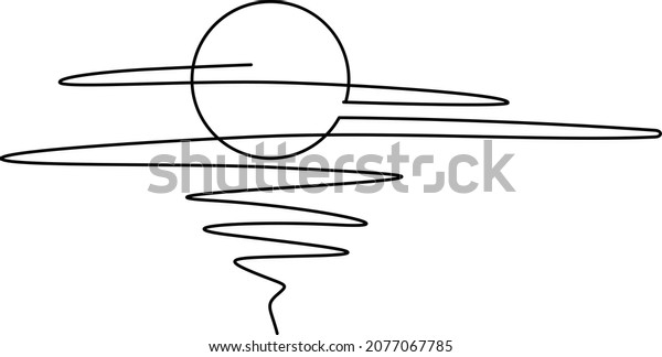 Sun Clouds Sultry Haze Sky Landscape Stock Vector (Royalty Free ...