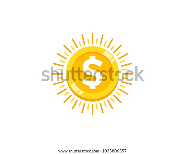 Sun Coin Icon Logo Design Element Stock Vector (Royalty Free) 1035806557