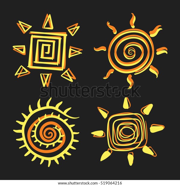 Sun Company Logos Set Sun Icon Stock Vector (Royalty Free) 519064216 ...