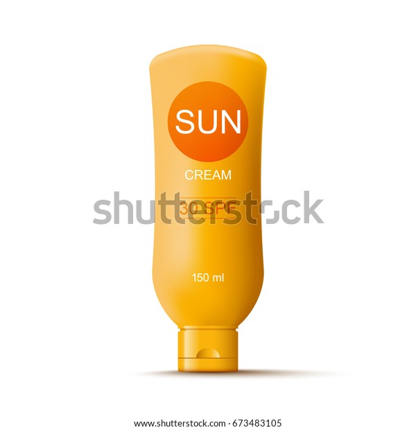 Sun Cream Bottle Template Isolated On Stock Vector (Royalty Free) 673483105