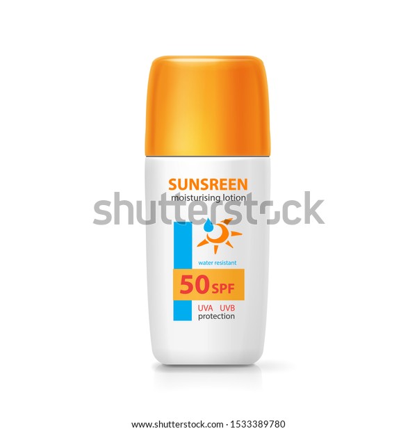 Sun Cream Bottle Template Realistic Sunblock Stock Vector (Royalty Free ...