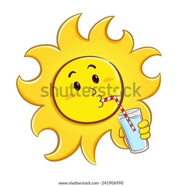 Sun Drinking Glass Water Stock Vector (Royalty Free) 241906990