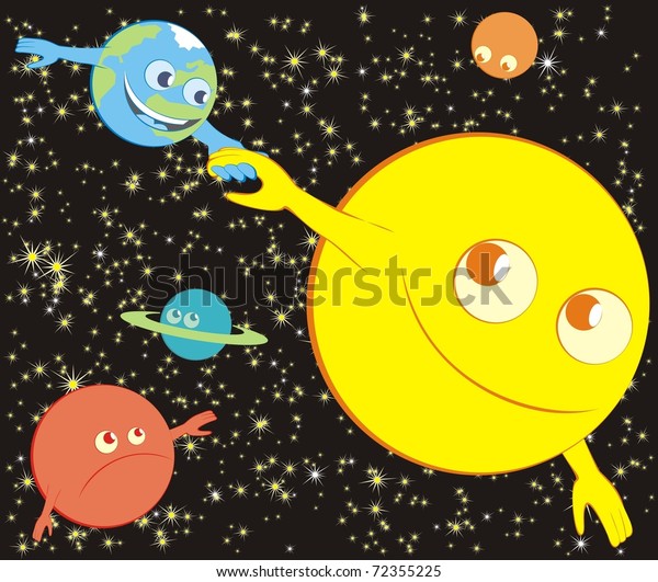 Sun Earth Holding Each Other By Stock Vector (Royalty Free) 72355225 ...