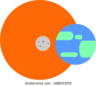 Sun Earth Moon Flat Design Logo Stock Vector (Royalty Free) 1688253595 ...