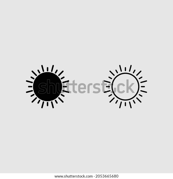Sun Fill Outline Icon Set Isolated Stock Vector (Royalty Free ...