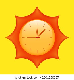 Sun Form Clock Sun Illustration Banners Stock Vector (Royalty Free ...