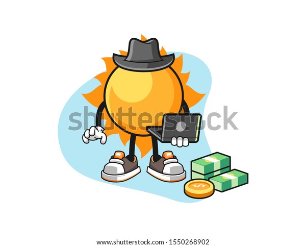 Sun Hacker Cartoon Mascot Character Vector Stock Vector (Royalty Free ...