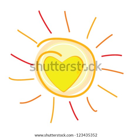 Sun Heart Center Vector Illustration Stock Vector (Royalty Free ...