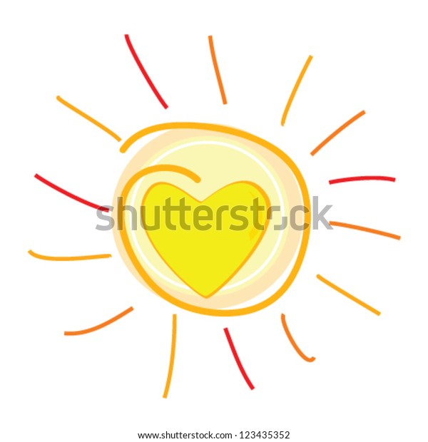 Sun Heart Center Vector Illustration Stock Vector (Royalty Free ...