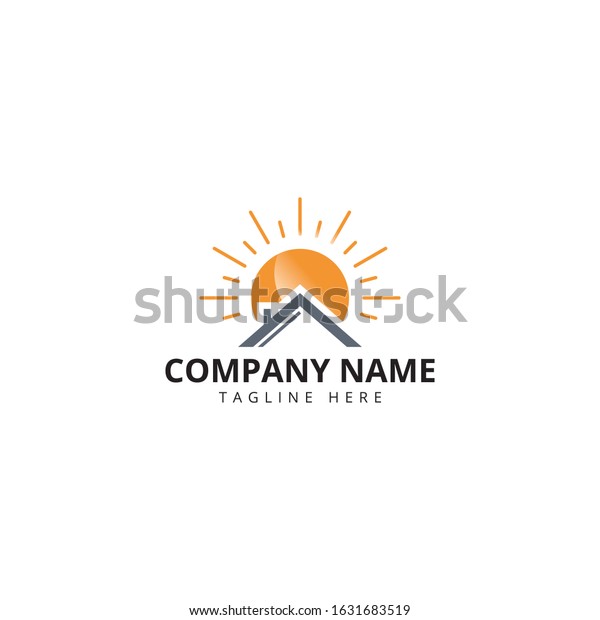 Sun House Logo Design Real Estate Stock Vector (Royalty Free ...
