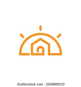 Sun House Logo Design Template Vector Stock Vector (Royalty Free ...