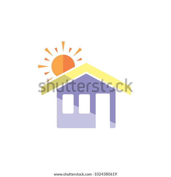 Sun House Logo Icon Design Stock Vector (Royalty Free) 1024380619 ...