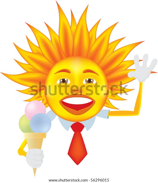 Sun Ice Cream Isolated On White Stock Vector (Royalty Free) 56296015 ...