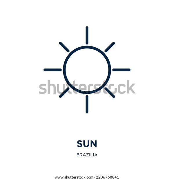Sun Icon Brazilia Collection Thin Linear Stock Vector (Royalty Free ...