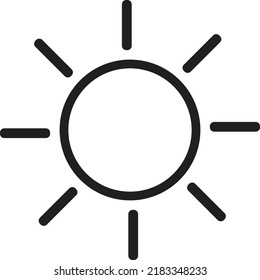 Sun Icon Brightness Sign Intensity Setting Stock Vector (Royalty Free ...