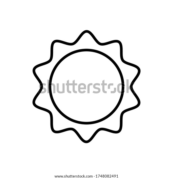 Sun Icon Outline Style Vector Your Stock Vector (Royalty Free ...