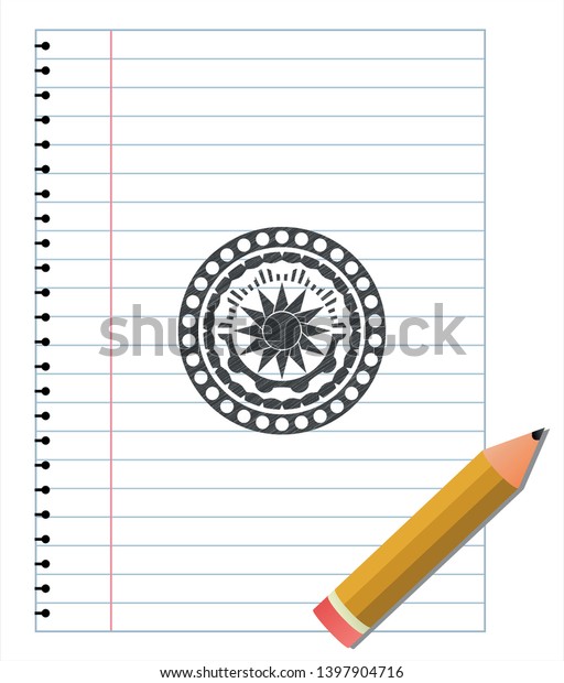 Sun Icon Pencil Effect Vector Illustration Stock Vector (Royalty Free ...