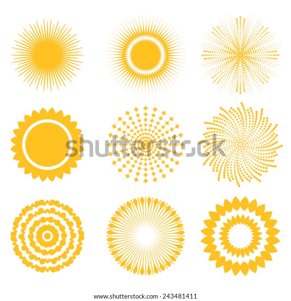 Sun Icon Set Abstract Unusual Vector Stock Vector (Royalty Free ...