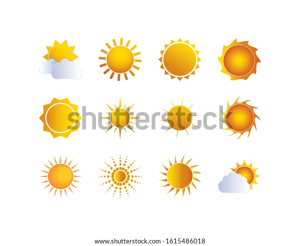 Sun Icon Set Design Summer Nature Stock Vector (Royalty Free ...