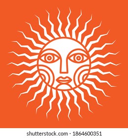 Sun Icon Stylized Pagan Symbol Stock Vector (Royalty Free) 1864600351