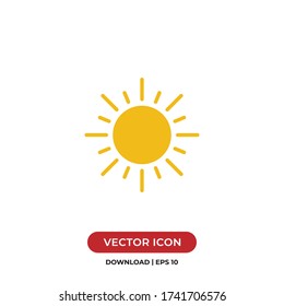 Sun Icon Vector Summer Sign Stock Vector (Royalty Free) 1741706576 ...