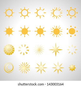 Sun Icons Set Isolated On Gray Stock Vector (Royalty Free) 143003164