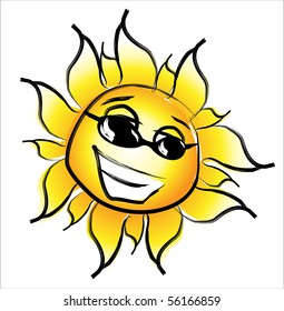 Fun Laughing Tropical Sun Logo Bottled: vector de stock (libre de ...