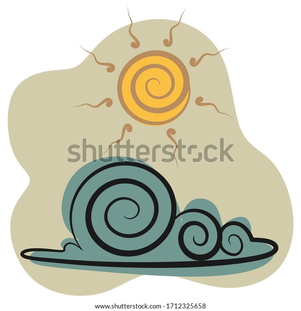 Sun Light Cloud Cover Weather Icon Stock Vector (Royalty Free ...