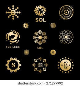 Sun Logo Solar Signs Decor Circle Stock Vector (Royalty Free) 271299992 ...