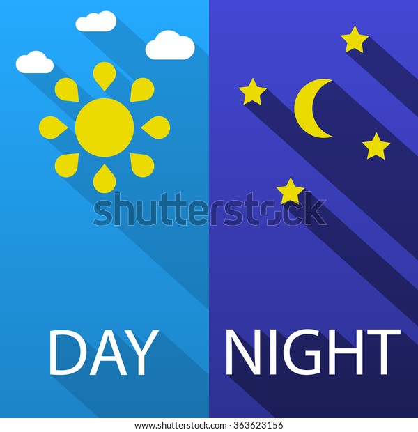 Sun Moon Day Night Day Night: vector de stock (libre de regalías ...