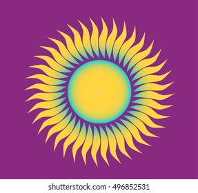Sun On Purple Background Stock Vector (Royalty Free) 496852531 ...
