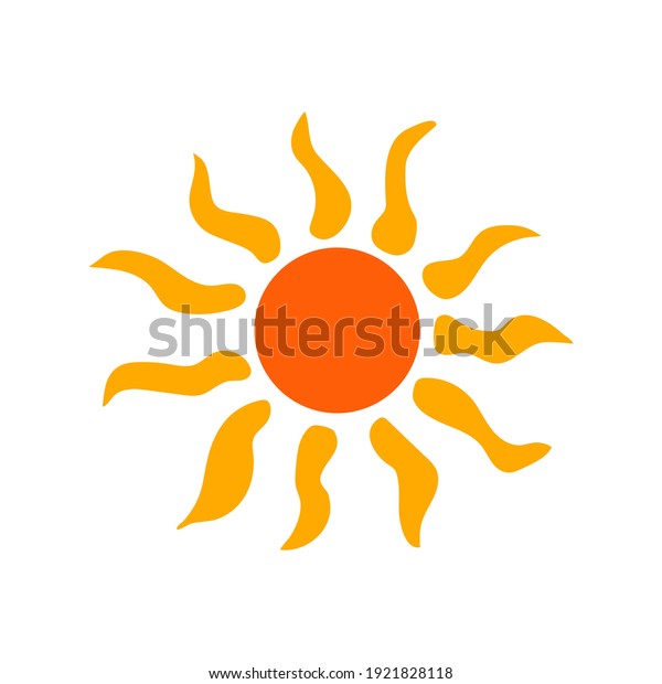 Sun On White Background Colorful Simple Stock Vector (Royalty Free ...