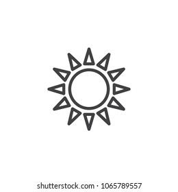 Sun Outline Icon Linear Style Sign Stock Vector (Royalty Free ...