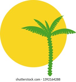 Sun Palm Tree Illustration Stock Vector (Royalty Free) 1392164288 ...