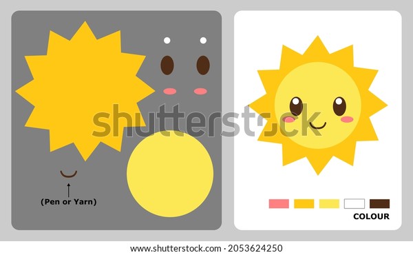 Sun Pattern Kids Crafts Paper Crafts Stock Vector (Royalty Free) 2053624250