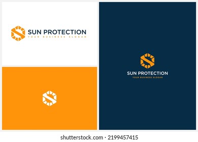Sun Protection Logo Design Vector Stock Vector (Royalty Free ...