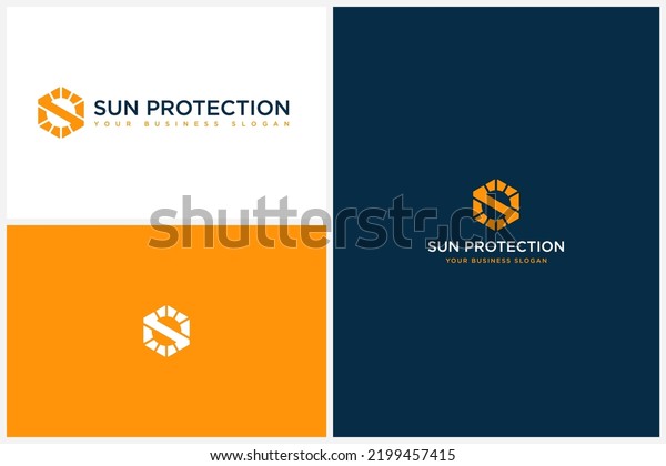 Sun Protection Logo Design Vector Stock Vector (Royalty Free ...