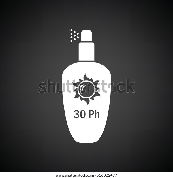 Sun Protection Spray Icon Black Background Stock Vector (Royalty Free ...