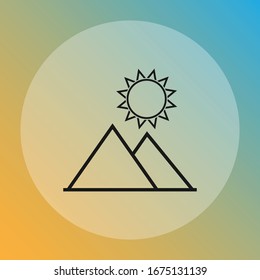 Sun Pyramids Icon On Gradient Background Stock Vector (Royalty Free ...