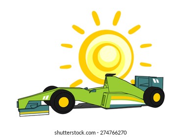 Sun Racing Car Stock Vector (Royalty Free) 274766270 | Shutterstock