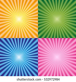 Sun Rays Background Collection Different Bright Stock Vector (Royalty ...
