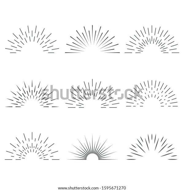Sun Rays Sunrise Sun Shine Borders Stock Vector (Royalty Free ...