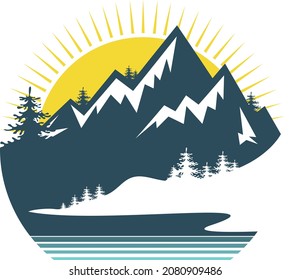512 Sun behind mountains Stock Vectors, Images & Vector Art | Shutterstock