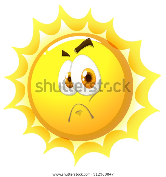 Sun Sad Face Illustration Stock Vector (Royalty Free) 312388847 ...