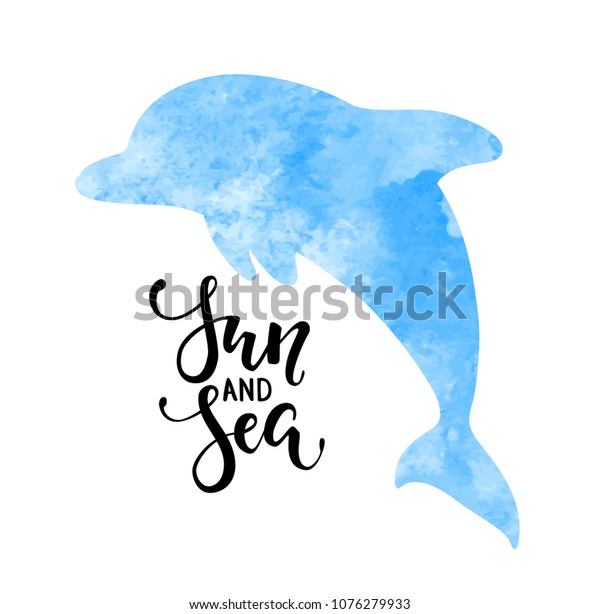 Sun Sea Hand Drawn Calligraphy Lettering Stock Vector (Royalty Free ...