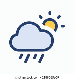 Sun Showers Vector Weather Icon Vector Stock Vector (Royalty Free ...