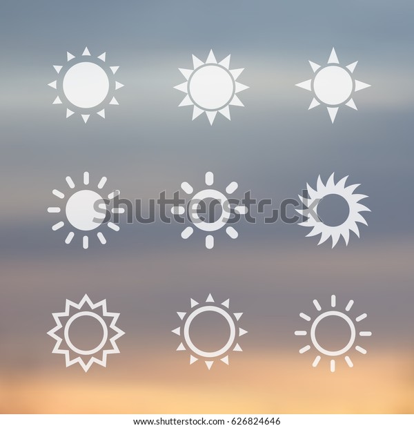 Sun Signs Vector Icons Stock Vector (Royalty Free) 626824646 | Shutterstock