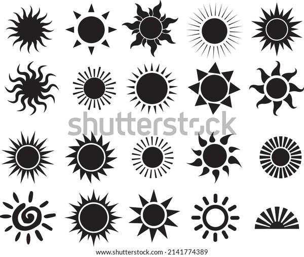 Sun Silhouette Isolated On White Background Stock Vector (Royalty Free ...